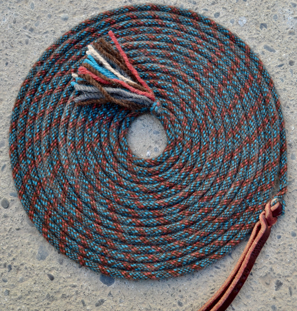 Brown, turquoise and orange 1/4" mecate – New Zealand Mecates