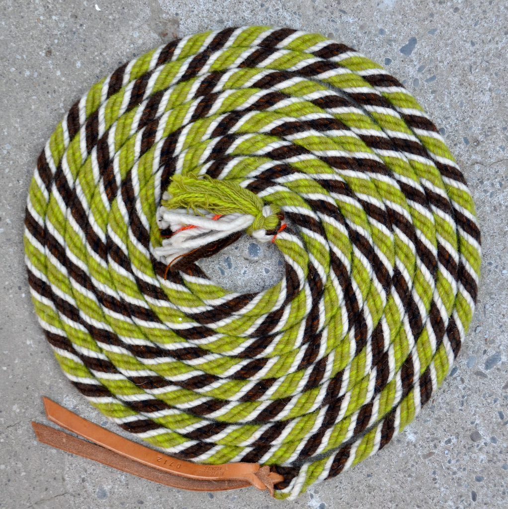 Lime green and chocolate brown and cream mecate – New Zealand Mecates